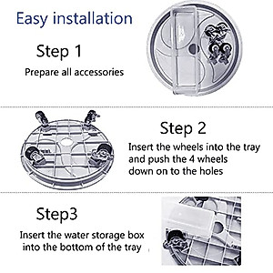 LQI 3 Packs Plant Caddy,（Wheels Upgraded） 13 inch Plant Stand with Wheels and Drainage Tray, Garden Rolling Plant Caddy with Wheels Brake, Round Plant Dolly for Moving Plant Pot（Grey）