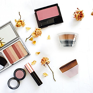 BEAHOT 4 Pack Foundation Makeup Brush - Flat Top Travel Kabuki Brush Momma Brush for Blending Liquid, Cream or Flawless Powder Cosmetics with Protective Case, Easy to Carry Make up Brush