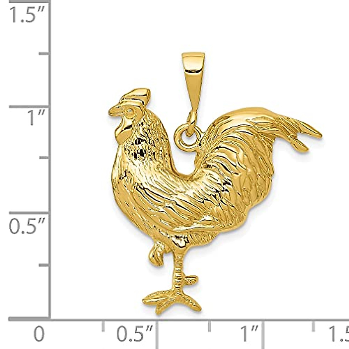 IceCarats 14K Yellow Gold Rooster Necklace Bird Pendant Charm Only