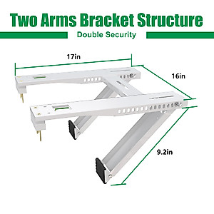 Forestchill Window Air Conditioner Bracket, Heavy Duty Window AC Support Bracket with 2 Arms, Universal Fit 5,000 to 22,000 BTU A/C Units, Up to 200 lbs