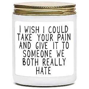 Get Well Soon Gifts for Women, Take Your Pain Scented Soy Candle, Feel Better, After Surgery Recovery Gifts for Women, Her, Friends, Vanilla&Lavender Scented Candles with Crystal