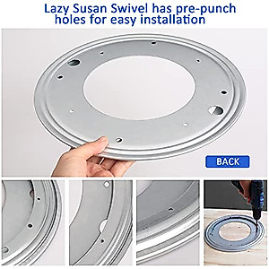 12-Inch Heavy Duty Lazy Susan Hardware, 6.3/16'' Thick Rotating Bearing Plate with 1000lbs Capacity, Lazy Susan Turntable Bearing for 360 Degree Rotating Table, Serving Tray