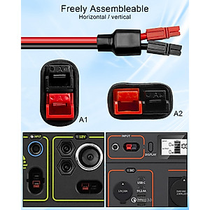 20FT 10AWG Solar Panel Extension Cable Fit for Anderson Adapter and Solar Connector, Solar Panel Charging Cable with Female and Male Weatherproof Connectors Fit for Anderson Generator Power Station