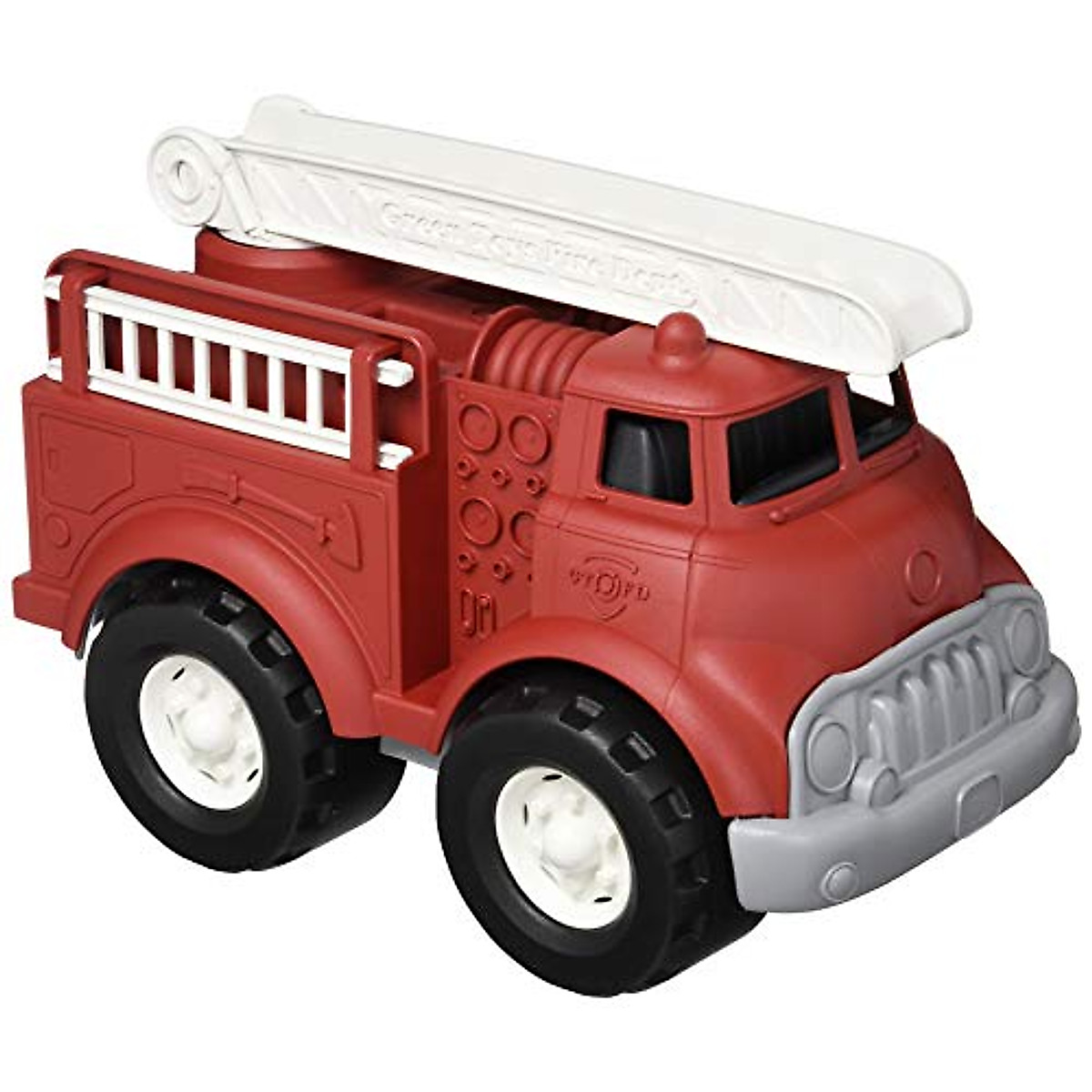 Green Toys Fire Truck, Red 4C - Pretend Play, Motor Skills, Kids Toy Vehicle. No BPA, phthalates, PVC. Dishwasher Safe, Recycled Plastic, Made in USA.