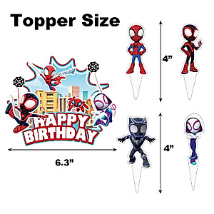 25PCS Spidey Cupcake Toppers and Cake Topper For Birthday Party Cake Decorations Children Party