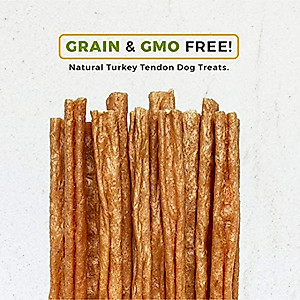 Gobble! 6-Inch Turkey Tendon for Dogs, Made in USA, 6 oz. (170g) Reseal Value Bags, All-Natural Hypoallergenic Dog Chew Treat |Sourced, Processed & Packaged in The USA | (Sticks (22-25 Pieces))