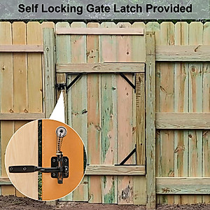 Mofeez Fence Gate Kit Iron Gate Hardware with Gate Latch for Wooden Fences Shed Doors Heavy Duty Anti Sag Gate Corner Brace Bracket