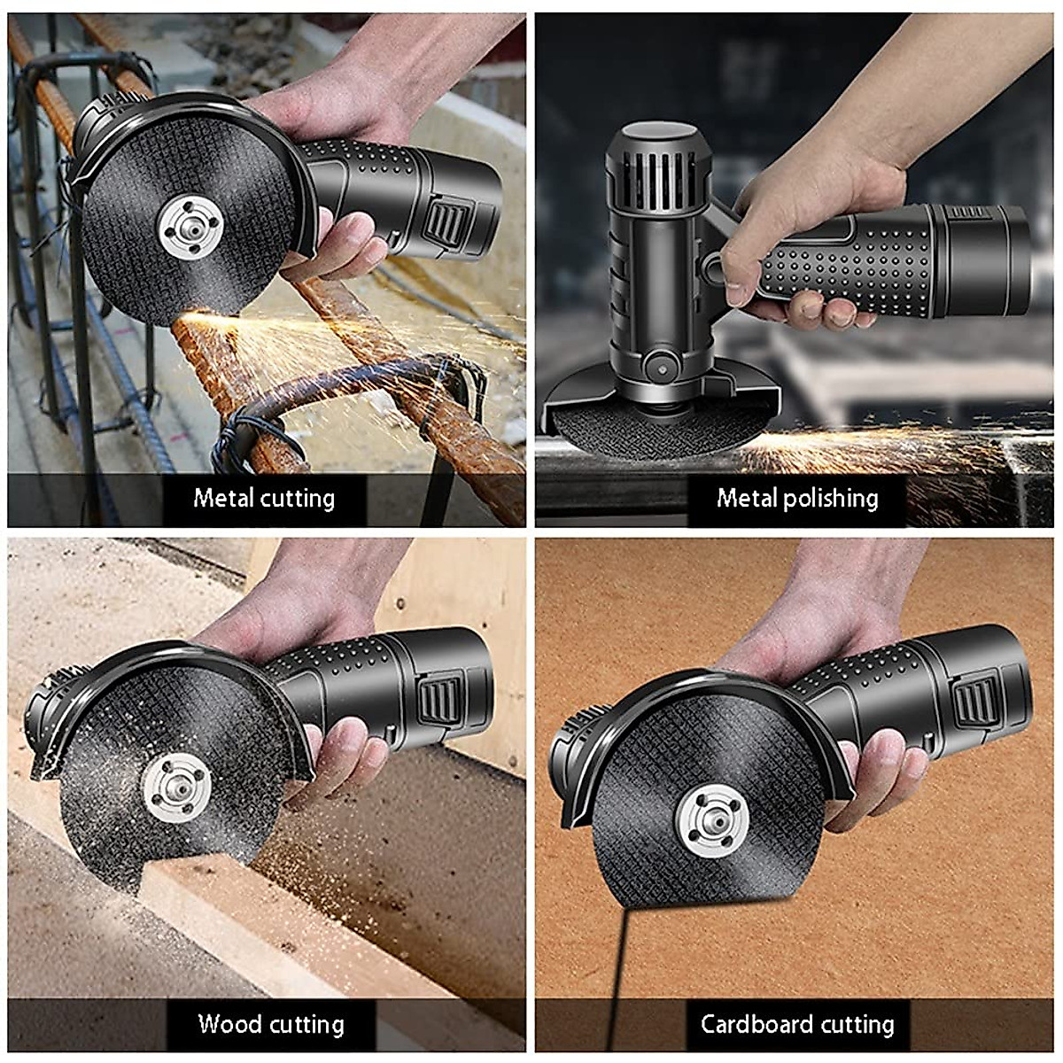 ALUNYAN Cordless Angle Grinder 4 Inch Hand Grinder 9000RPM with with 6000 MAh Lithium Battery& Charger for Cutting and Grinding Wood and Metal.
