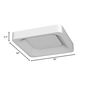 BLNAN 12 Inch Dimmable Flush Mount LED Ceiling Light Fixture with Remote Control, 24W 2400LM 3000K-6500K Dimming Ceiling Lamp for Bedroom Kitchen Hallway