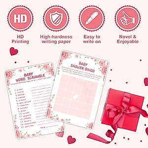 Baby Shower Games for Girl-8 Games,Fun and Easy to Play,Includes Baby Shower Bingo,Price is Right,Guess Who Mommy or Daddy,Word Scramble,Prediction and Advice,How Big is Mommys Belly,Pacifier Hunt