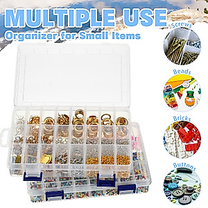6 Pcs Transparent Fish Tackle Boxes Plastic Fish Tackle Storage Organizer Box with Removable Dividers Clear Fish Tackle Trays Organizer Box for Fishing Lure Storage