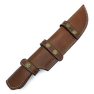13.25" long custom handmade leather sheath for 8"—8.5" cutting blade knife