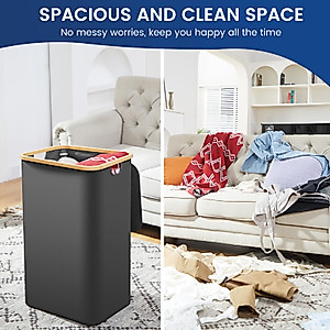 Laundry Basket with Lid, 110L Clothes Hamper for Laundry Basket, Laundry Hamper Organizer for Bedroom, Laundry Room, Dirty Clothing Hamper