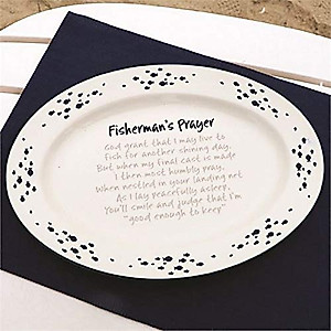 DEI Ceramic Platter, 14.25 x 10.25 x 1.5, Blue/White