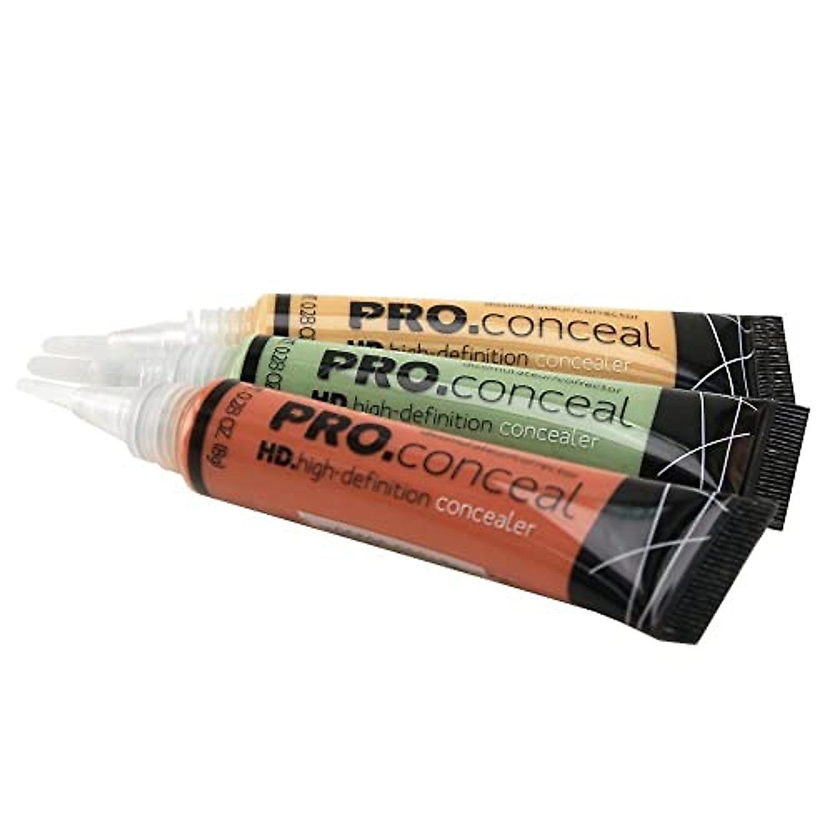 L.A. Girl Pro Conceal Set Orange, Yellow, Green Correctors, Pack of 3 (LAX-GC990+GC991+GC992-B)