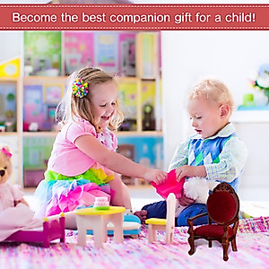 2 Pieces Miniature Dollhouse Chair 1:12 Miniature Victorian Furniture Dollhouse Chair Wooden Carved Single Sofa Chairs Vintage Armchairs