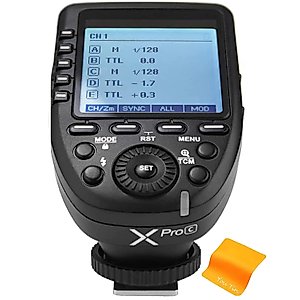 Godox Camera Flash Trigger Xpro-C for Canon Wireless Remote 2.4GHz 1/8000s HSS TTL-Convert-Manual Large Screen Design Customizable Functions
