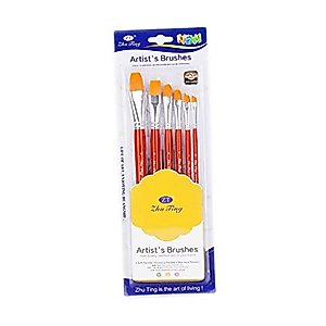 Art Brushes 6pcs Set Paint Markers for Detailing Brush Kit Water Coloring Paint Set Kits for Detailing Brush Set Oil Acrylic Brush Watercolor Brush Oil Brush Nail Brush Red Pole
