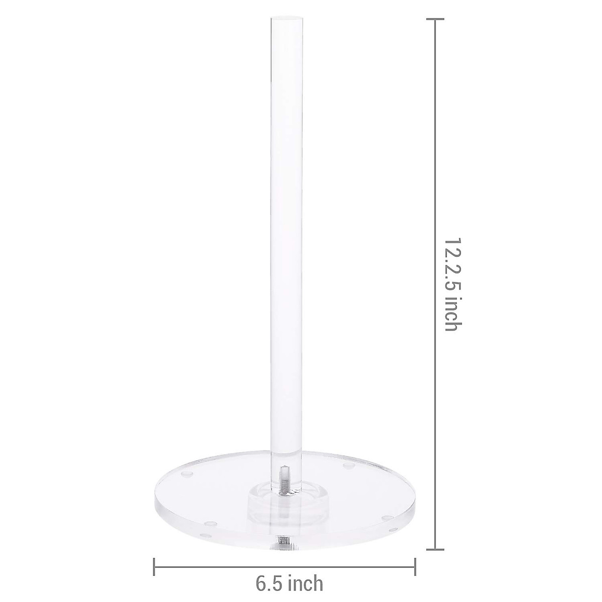 MyGift Clear Acrylic Kitchen Countertop Paper Towel Holder Stand with Round Base, Vertical Design Paper Roll Dispenser
