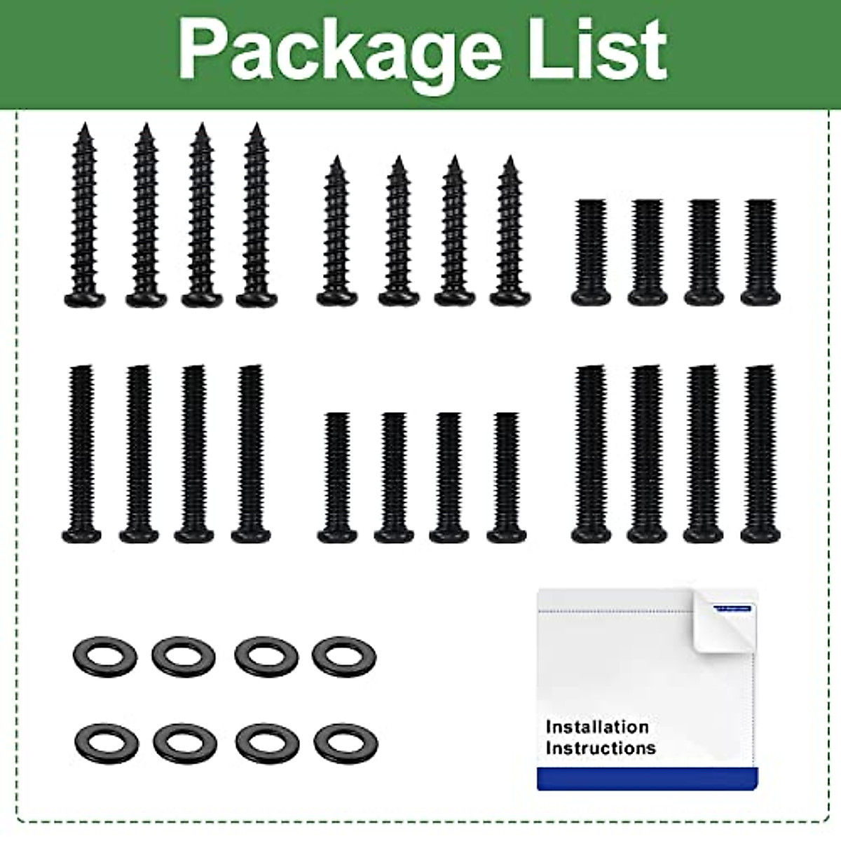 TV Stand Screws and Washers for Samsung TV Stand Screws Kit, for Samsung 32" 40" 43" 45" 50" 55" 60" 65" 70" 75" 80" 85" TV Legs Screws, TV Mount Screws for Samsung TV Stand Leg Screws