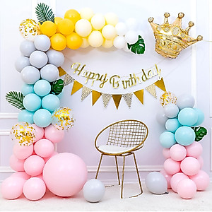 Bazen 8.2ft & 5ft Balloon Arch Kit Glod Free Bending Shape Deformation Balloon Column Stand Half Arch Balloon Stand with Base Balloon Arch Frame for Wedding Baby Shower Birthday Decoration