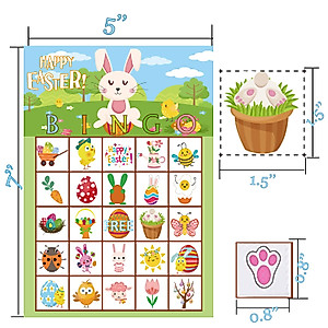 Funnlot Easter Games for Party Easter Bingo Game for Kids with 24 Players Easter Party Supplies for Family Classroom Activities