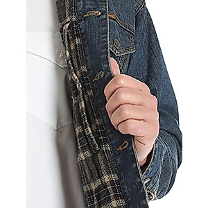 Wrangler Men's Concealed Carry Blanket Lined Denim Jacket, Indigo, Large