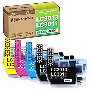 S SMARTOMNI LC3013 LC3011 Compatible Ink Cartridge Replacement for Brother LC 3013 LC 3011 Ink Cartridge for Brother MFC-J497DW MFC-J690DW MFC-J895DW MFC-J491DW Color 5-Pack Set (2KCMY)