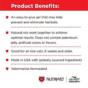 Nutri-Vet 3 Pack of Hairball Paw-Gel for Cats, 3 Ounces Each, Chicken Flavor