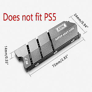 icepc M.2 2280 SSD NVMe NGFF Heatsink, Aluminum High Performance Double-Sided Radiator with Thermal Conductivity Pad for PCIE NVME M.2 SSD or SATA M.2 SSD PC Cooler