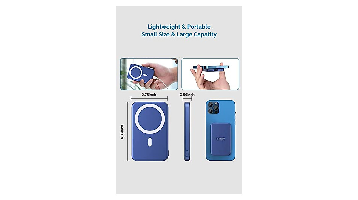 DEKSMO 10000mAh Wireless Power Bank with Fast Charging