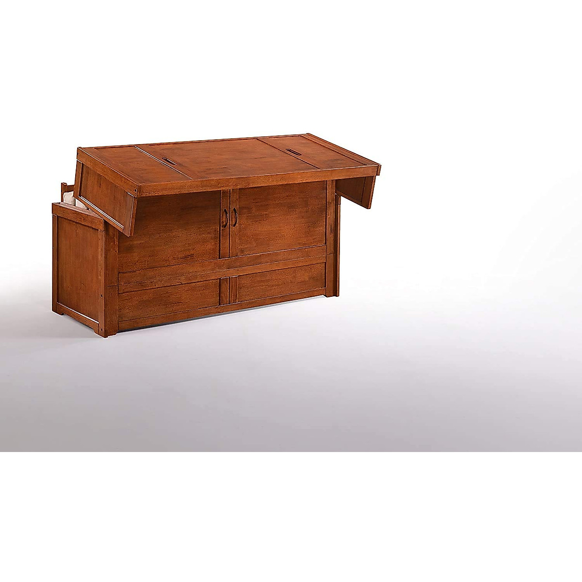 Fully Assembled Night and Day Cube Cabinet Murphy Chest Bed (Queen, White)