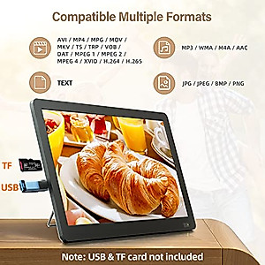 14 inch Portable TV with Antenna, DESOBRY Portable Small TV with ATSC Tuner, Rechargeable Battery Operated Mini TV LCD Monitor 1080P,Built-in TV Stand,HDMI Input,USB,AV In,Supports Camping,Kitchen,Car