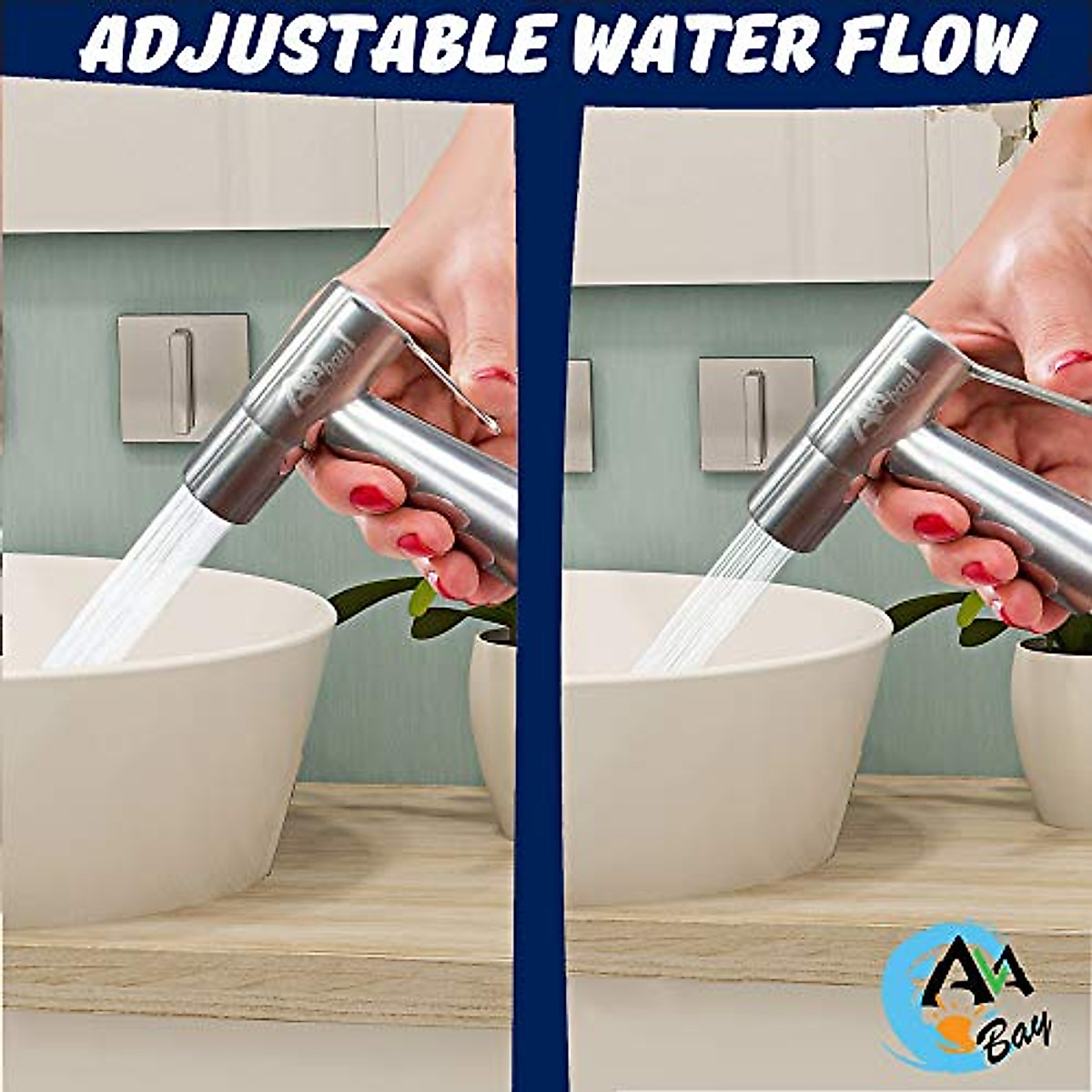 AVAbay Stainless Steel Sprayer Head-Bidet Spray w/Brushed Chrome Finish - Cloth Diaper Shattaf - Pet Wash