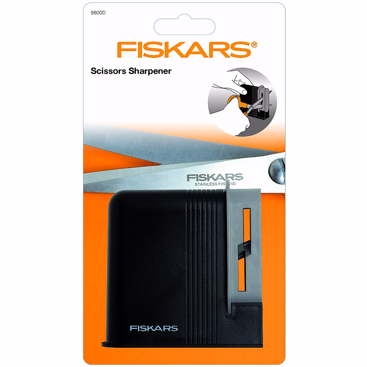 Fiskars 1005137 Scissors Sharpener, 3.5 x 10.2 x 9.8 cm, Orange