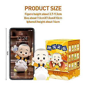 POP MART The Little Monk Yichan Chinese Delicacy Series 3PC Exclusive Action Figure Box Toy Bulk Box Popular Collectible Art Toy Cute Figure Creative Gift, for Christmas Birthday Party Holiday