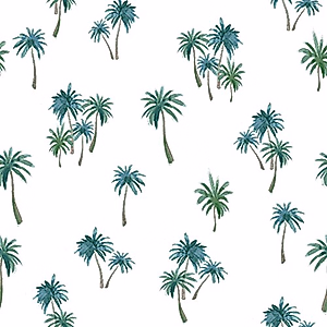 Stitch & Sparkle Fabrics, Tropical, Coconut Trees Cotton Fabrics, Quilt, Crafts, Sewing, Cut by The Yard, 44 Inches (RTCTP07)