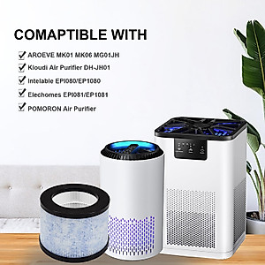 Skydiras MK01 MK06 DH-JH01 Air Filter Replacement, Compatible with AROEVE MK01 MK06 and Kloudi DH-JH01 Air Purifier, Intelabe EPI080/EP1080, and Elechomes EPI081/EP1081 Air Purifier, MG01JH Filter