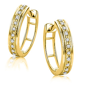 Orovi 0.07 Carat Diamond Hoop Earrings for Women - 14K Yellow Gold Earrings for Women - Elegant Timeless Womens Earrings Set - Small Hoop Earrings for Women - Jewelry for Women