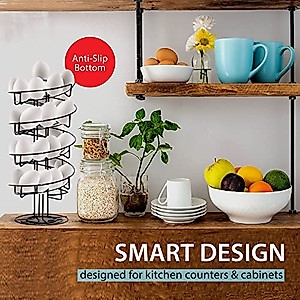 Egg Holder Countertop, Egg Baskets For Fresh Eggs, Egg Dispenser, Fresh Egg Holder Countertop - 3 Dozen Eggs - Non-Slip Base Countertop Egg Holder for Fresh Eggs