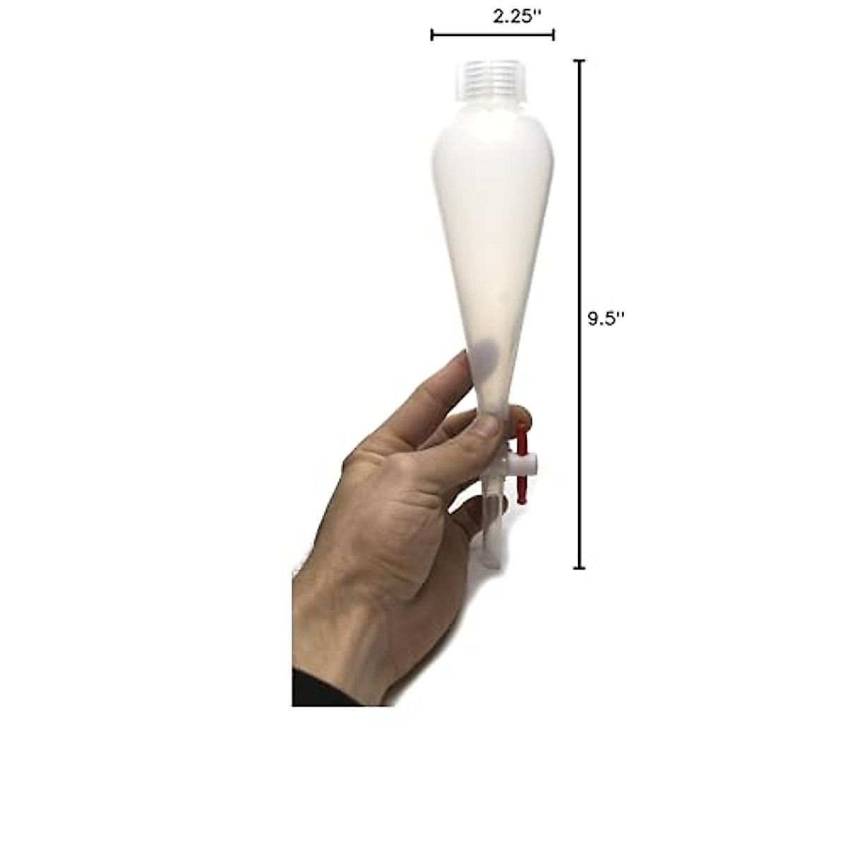 EISCO Separating Funnel, 100ml - Polypropylene Stopcock, PTFE Plug - Leak-Proof Screw Cap