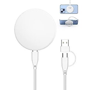 Magnetic Wireless Charger,Qi-Certified Wireless Charging Pad Mag-Safe Charger Compatible with iPhone 14/14 plus/14 pro/14 pro max, 13/13 Pro/13 Pro Max/13 Mini, Mag Charging White