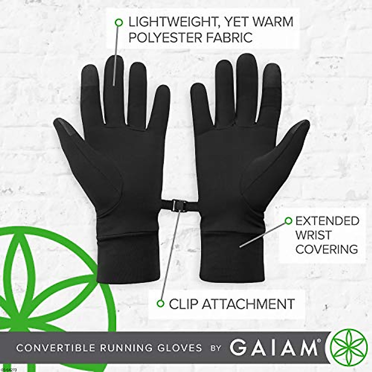 Gaiam Running Gloves Womens Convertible Mittens Touchscreen Compatible - Warm Winter Running Gear for Women - Walking, Running, Hiking, Biking/Cycling, Workout, Exercise/Fitness (L/XL)