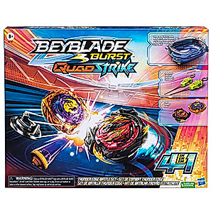 Beyblade Burst QuadStrike Thunder Edge Battle Set, Battle Game Set with Beystadium, 2 Spinning Top Toys, and 2 Launchers for Ages 8 and Up