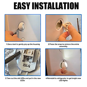 New Upgraded WR55x11132 Ge Refrigerator Light Replacement Led For Ge Led Refrigerator Light Bulb WR55x25754 Ge Refrigerator Light Bulb No-include Plastic Cover Easy Install 7PCS IN One (7)