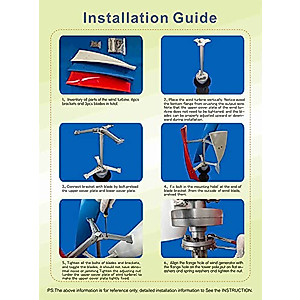HUIZHITENGDA 2000W Efficient 3 Blades Vertical Wind Turbine Generator, Permanent Maglev Wind Turbine Generator with Controller for Courtyard Garden Lighting(24V 48V),48v