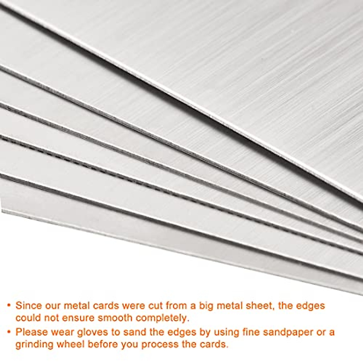 uxcell Blank Metal Card 100x60x0.4mm Brushed 201 Stainless Steel Plate for DIY Laser Printing Engraving Silver Tone 15 Pcs