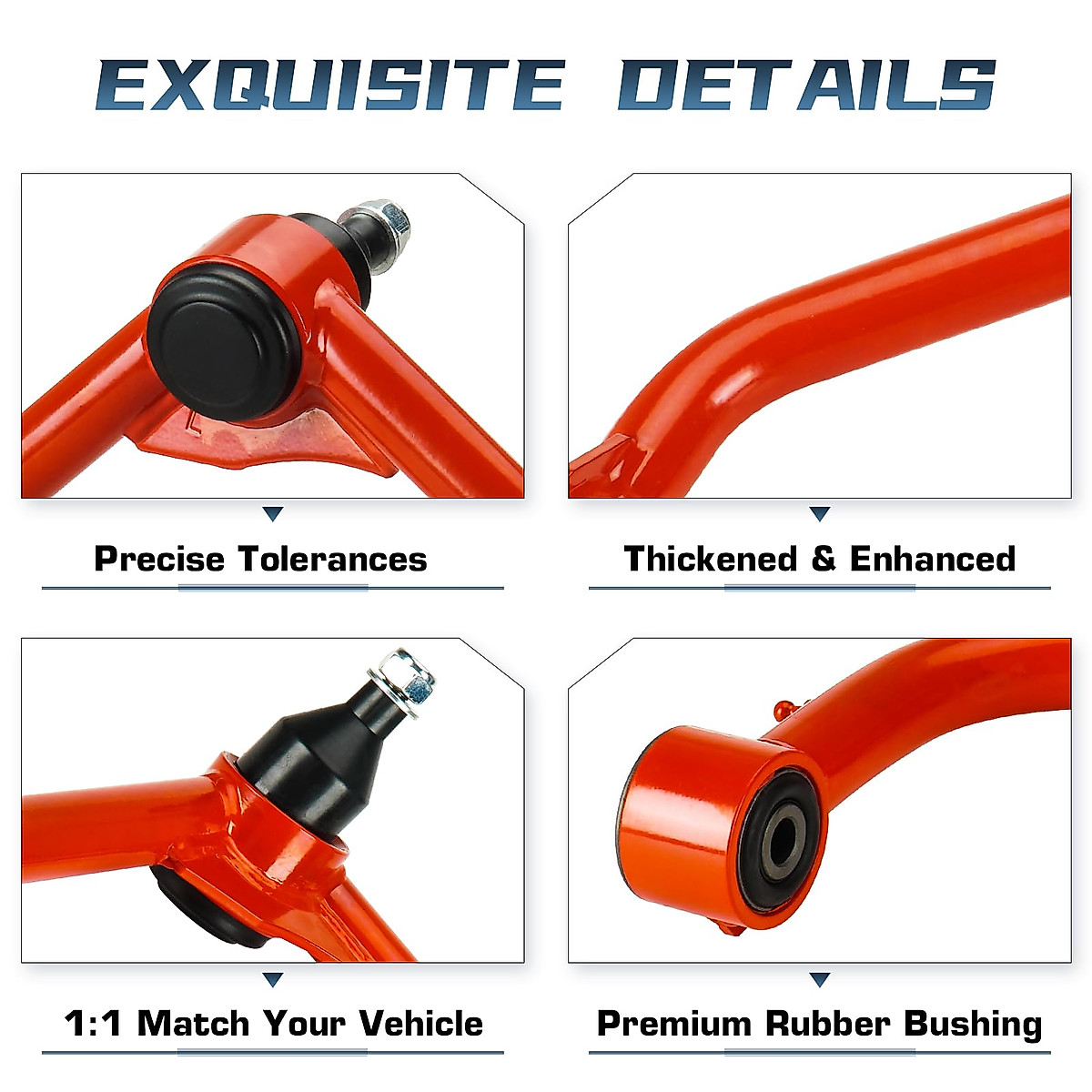 2-4" Front Upper Control Arms with Ball Joint fit for Ram 1500 2011-2022, Adjustable Suspension Kit Tubular Arms Lift 2 to 4 inch, Replacement Factory Suspension Arms 2 PCS