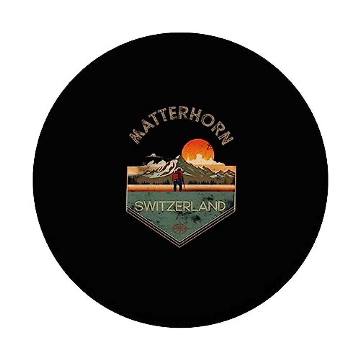Matterhorn Retro Vintage Hiking Apparel Matterhorn Souvenir PopSockets Swappable PopGrip