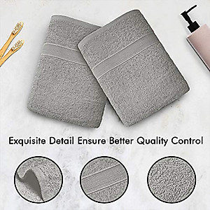 Lavish Touch 400 GSM 100% Cotton 4 Pack Bath Sheets Set 30x60, Premium Quick Drying Quality Towel Sets for Bathroom, Ultra Soft Highly Absorbent Machine Washable, 4 Bath Sheets Light Grey